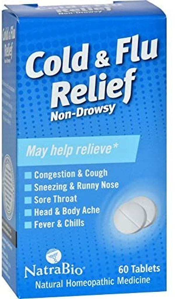 NatraBio Cold and Flu Relief 60 Tablets – Biosource Nutrition