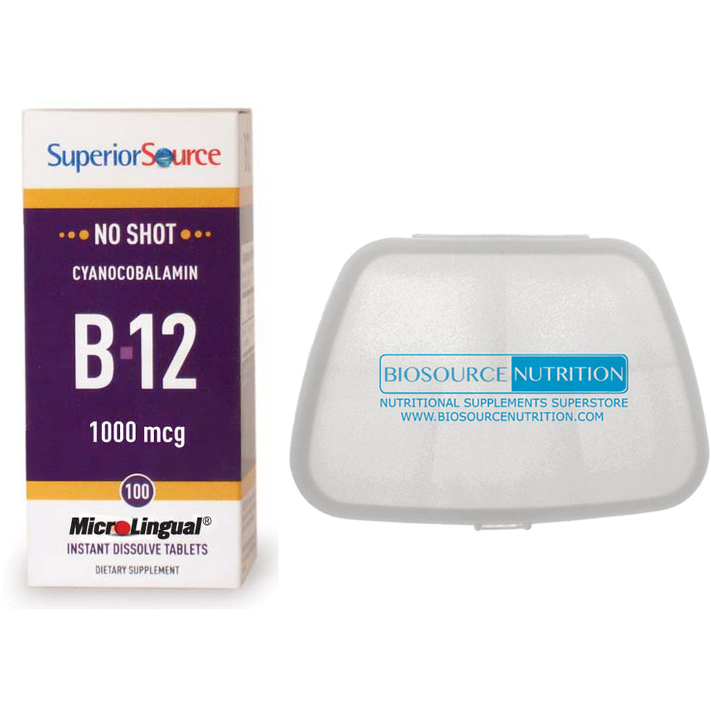 Superior Source No Shot No Shot B-12 100 MicroLingual Tablets and Bios ...